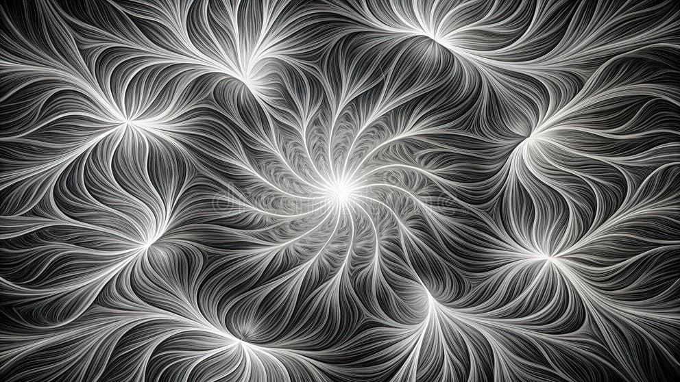 Intricate Black and White Abstract Neural Network Pattern a Visually ...