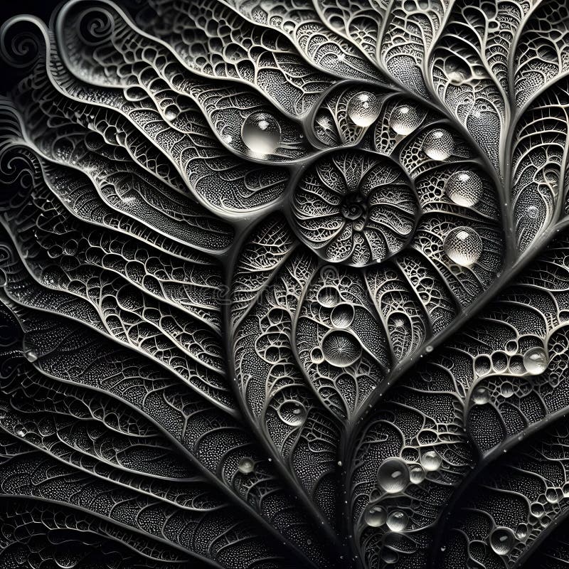 Intricate Black and White Abstract Pattern Resembling a Leaf Vein ...