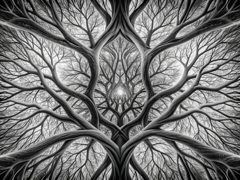 Intricate Black and White Branch Patterns a Study in Interconnected ...