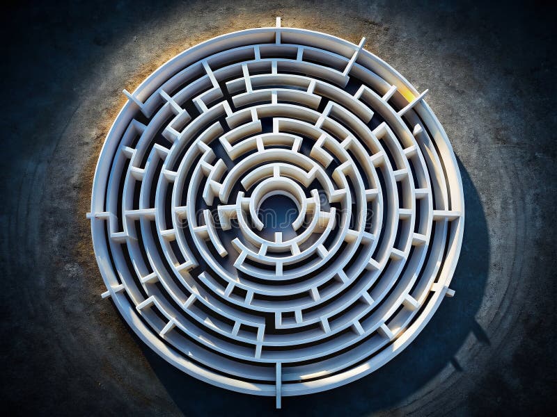 Intricate Black and White Circular Labyrinth Design a Visually Stunning ...