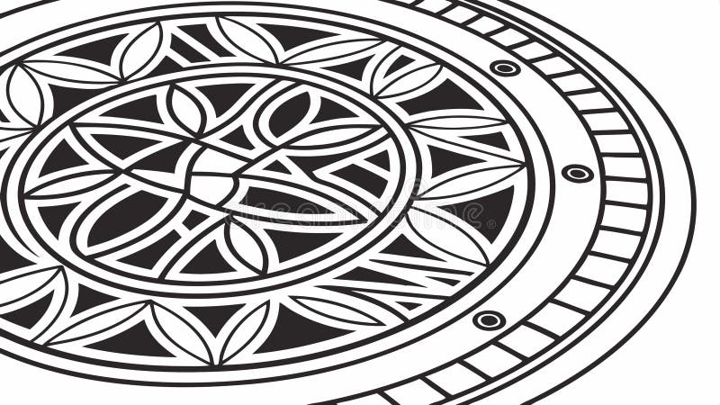 Intricate Black and White Circular Pattern, a Detailed Geometric ...