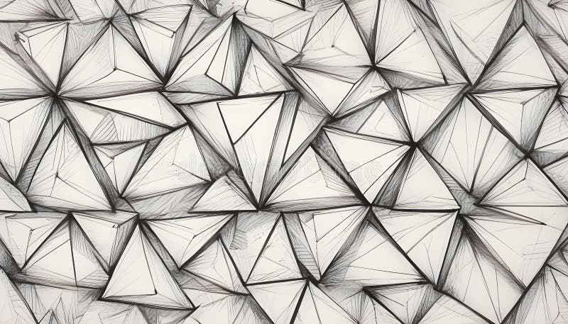 Intricate Black and White Drawing of an Abstract Pattern Composed of ...