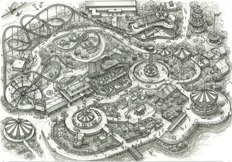 Drawing Attractions Stock Illustrations – 3,727 Drawing Attractions ...