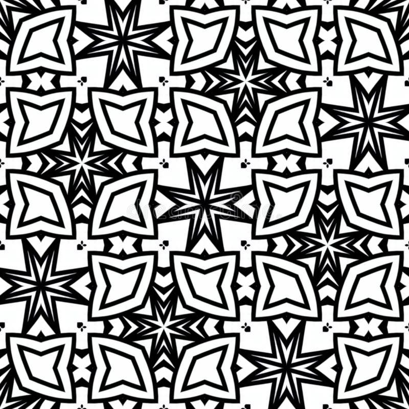 Intricate Black and White Geometric Pattern: Repeated Squares and ...