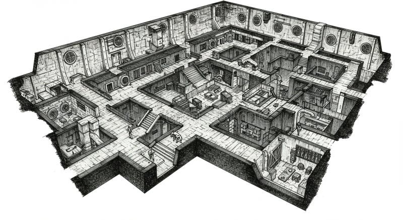 Labyrinthlike Rooms Stock Illustrations – 2 Labyrinthlike Rooms Stock ...