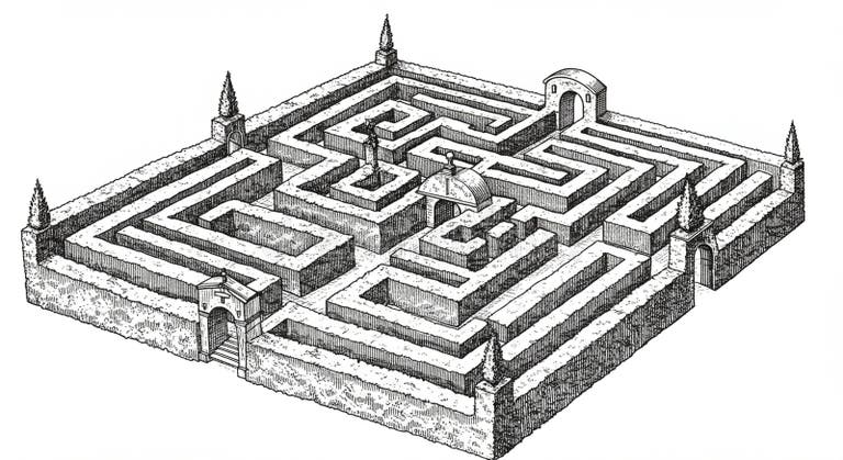 Labyrinth Drawing Stock Illustrations – 12,814 Labyrinth Drawing Stock ...