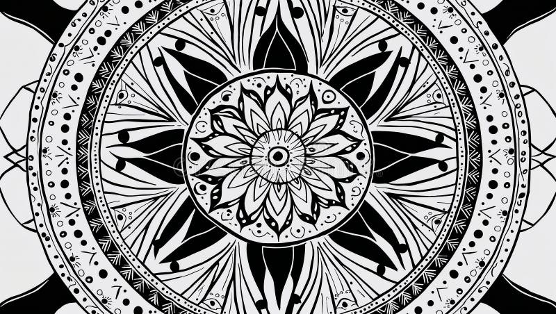 Intricate Black and White Mandala Creating a Stunning Visual Display ...