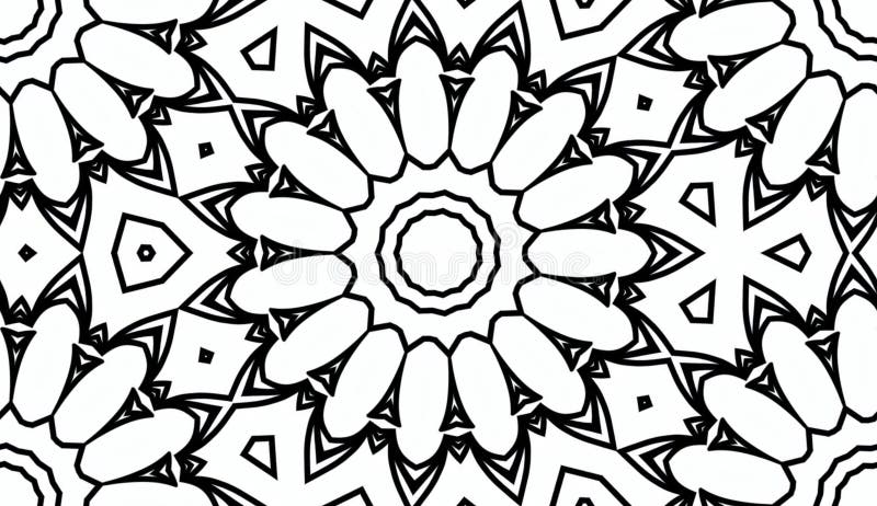 Intricate Black and White Mandala Pattern: Complex Geometric Design ...