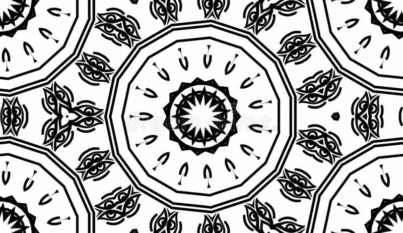 Intricate Black and White Mandala Pattern: Complex Geometric Design ...