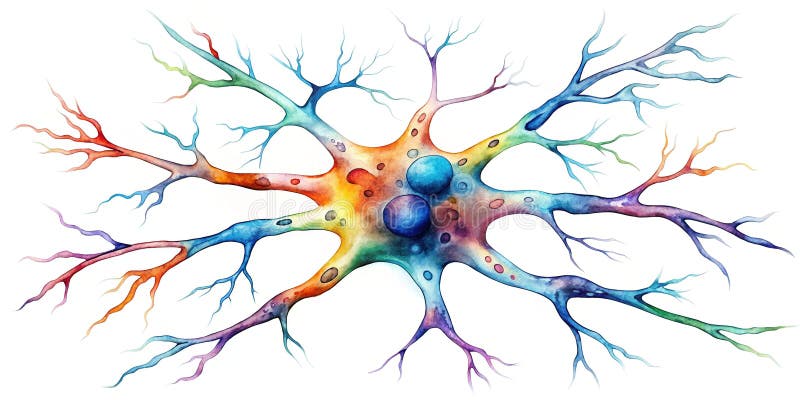 Intricate Black and White Neuron Cell Network Illustration a Detailed ...