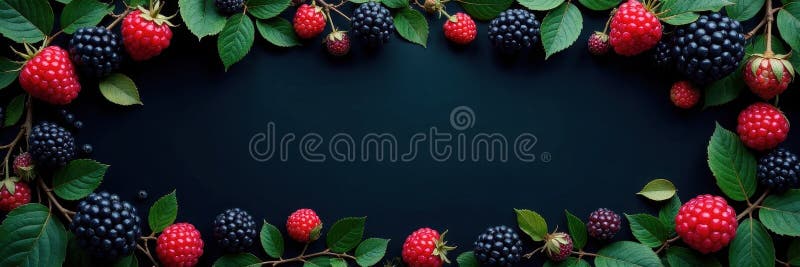 Intricate Blackberry Leaf Border on Dark Backdrop , Purple, Frame Stock ...