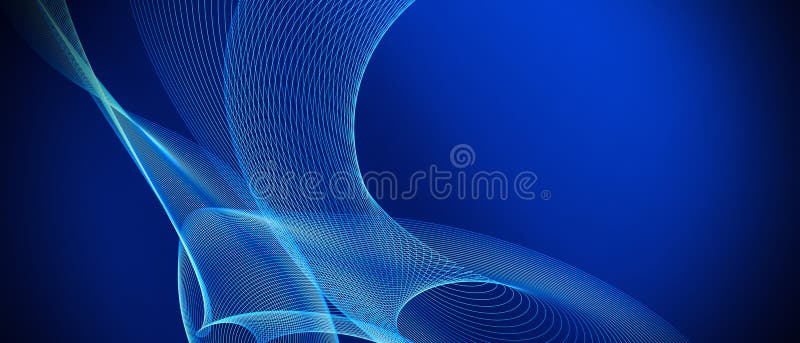 Intricate Blue Abstract Design with Flowing Lines and Curves Stock ...