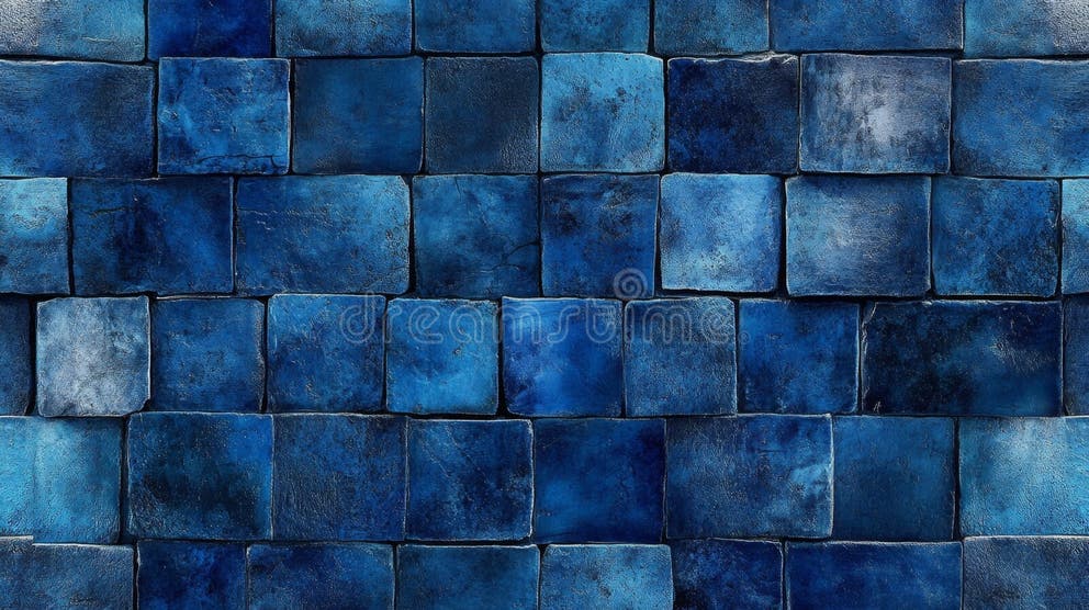 Intricate Blue Brick Texture with Seamless Pattern Showcasing Deep Blue ...