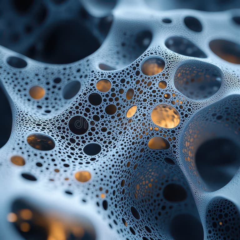 Intricate Blue Bubble Pattern with Light Reflections and Depth Stock ...