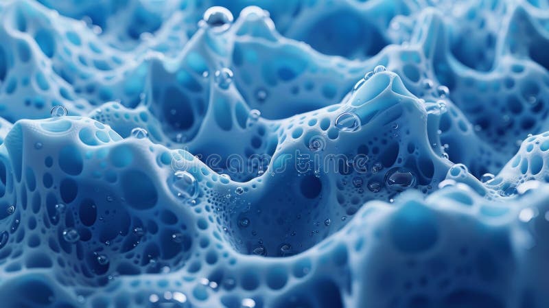 Intricate Blue Bubble Structure Showcasing an Enticing Foamy Texture in ...