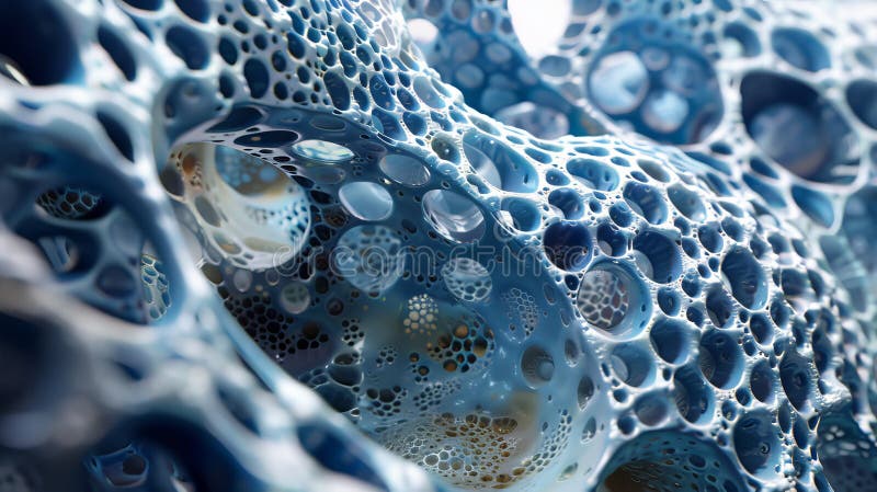 Intricate Blue Bubble Structure Showcasing a Mesmerizing Foamy Texture ...