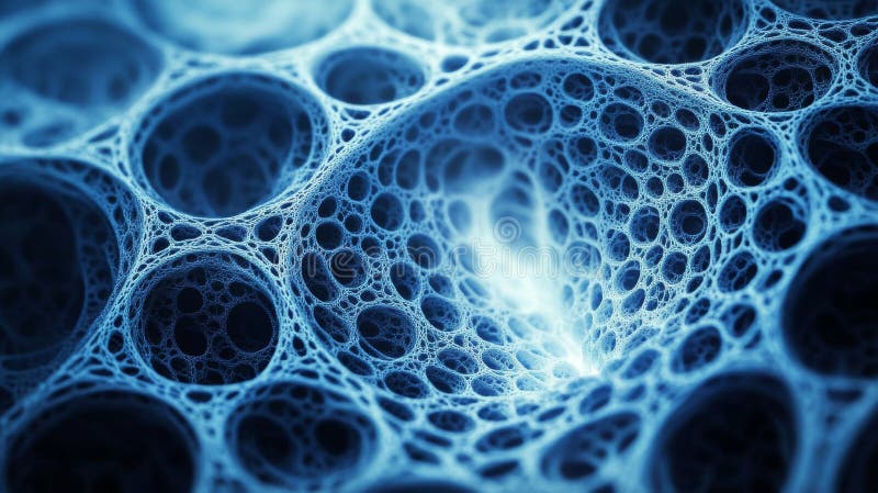 Complex Blue Cellular Pattern Evokes Scientific Curiosity. Stock ...