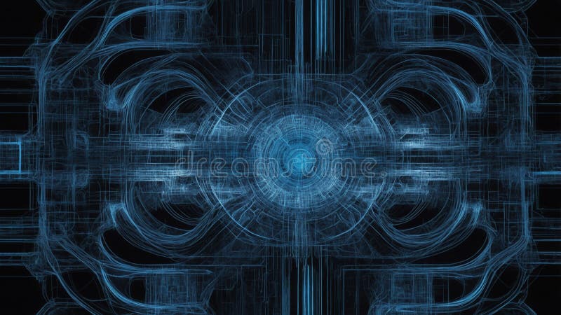 Intricate Blue Digital Circuitry Design with Abstract Patterns in ...