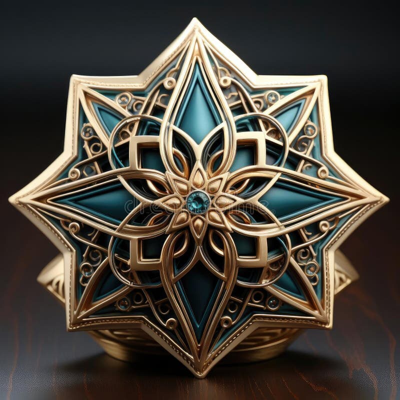 Intricate Blue and Gold Star Pendant with Stunning Details Stock ...