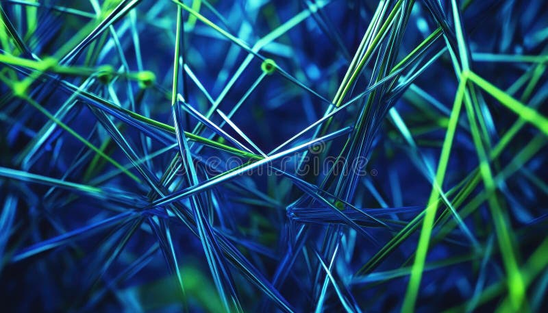 Futuristic Blue and Green Network Lines Intertwining in a Digital ...