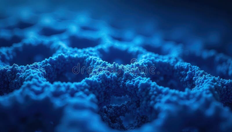 Intricate Blue Hexagonal Grid Resembling Microscopic Structure Pattern ...