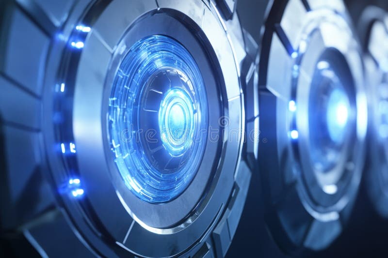 Intricate Blue Illuminated Circular Design Showcasing Futuristic ...