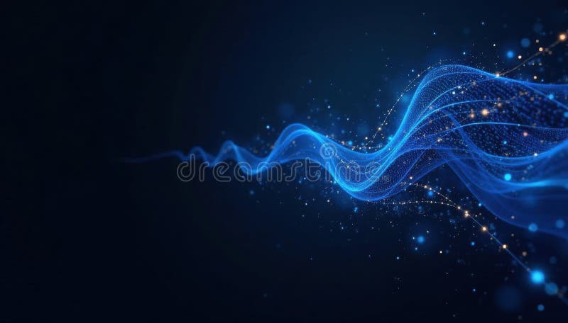Intricate Blue Line Art Forming Dynamic Shapes on a Black Tech Backdrop ...