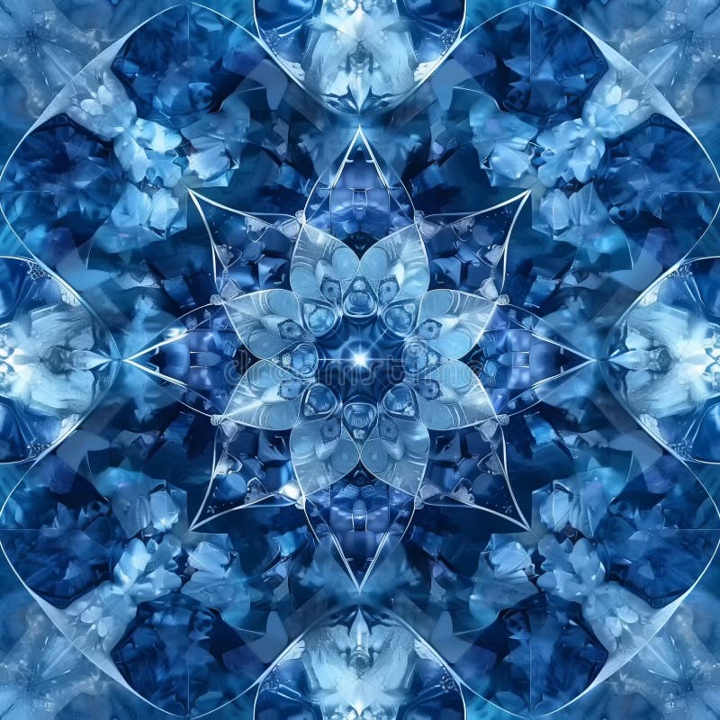 Intricate Blue Mandala Design Created with Geometric Patterns and ...