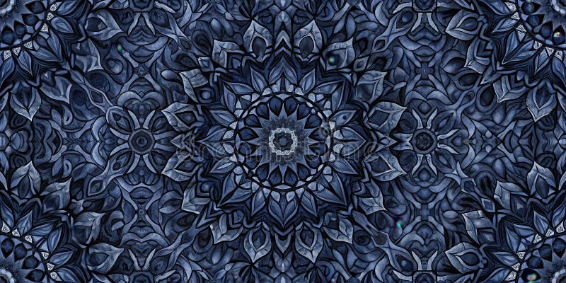 Intricate Blue Mandala Design Featuring Ornamental Floral Patterns ...