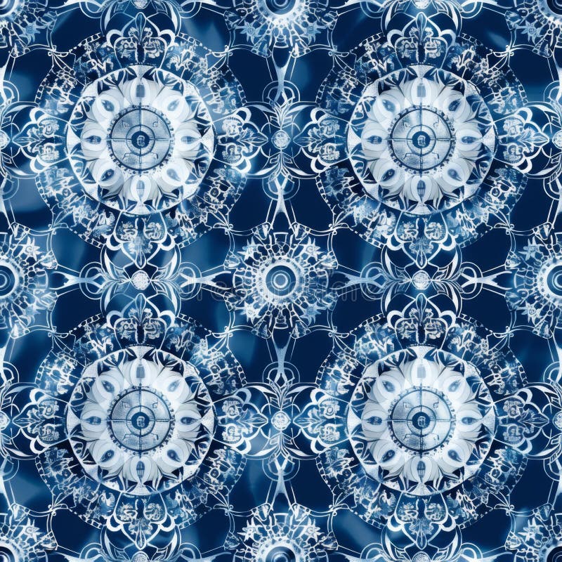 Intricate Blue Mandala Pattern for Elegant Background Design Stock ...