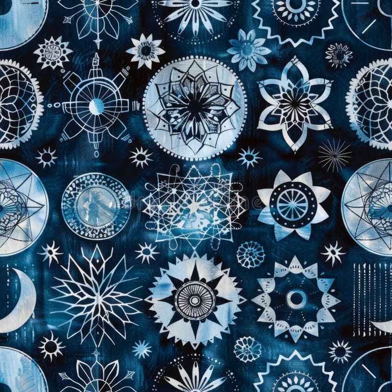 Intricate Blue Mandala Patterns for Artistic Backgrounds and Textiles ...