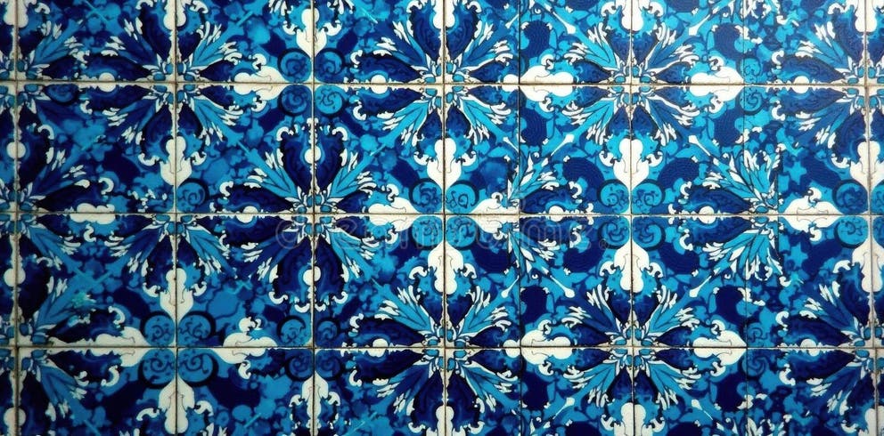 Intricate Blue Moroccan Tile Pattern, Rich Textures , Royal, Wallpaper ...