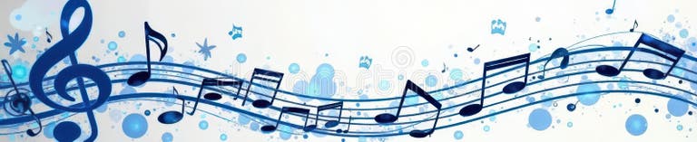 Intricate Blue Music Notes Border, Key Design Element , Elegant, Vector ...