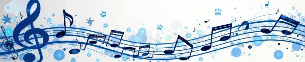 Intricate Blue Music Notes Border, Key Design Element , Elegant, Vector ...