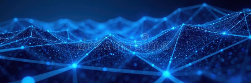 Intricate Blue Neon Grid, Dynamic Lines Create Complex Geometric Structure, Lines, Illustration ...