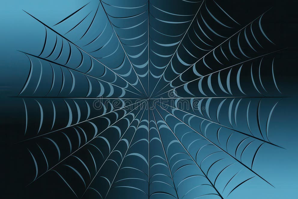 Intricate Blue Spider Web Design Dark Background - Modern Nature ...