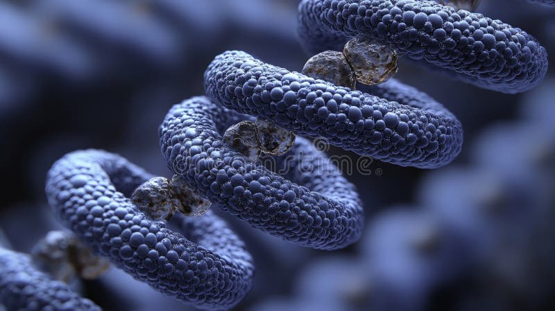 Intricate Blue Spiral Structures with Smaller Connecting Elements in a ...