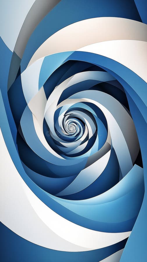Intricate Blue and White Spiral Design Representing Motion and Fluidity ...