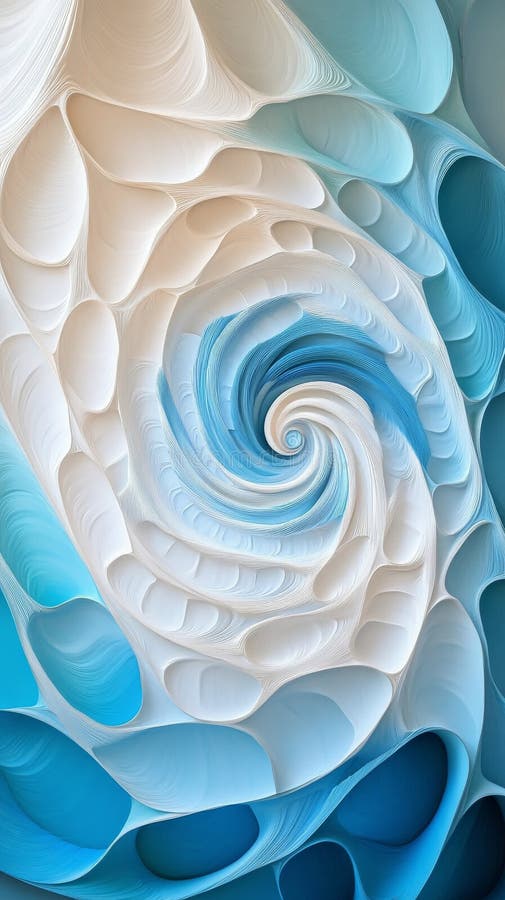 Intricate Blue and White Spiral Design Representing Motion and Fluidity ...