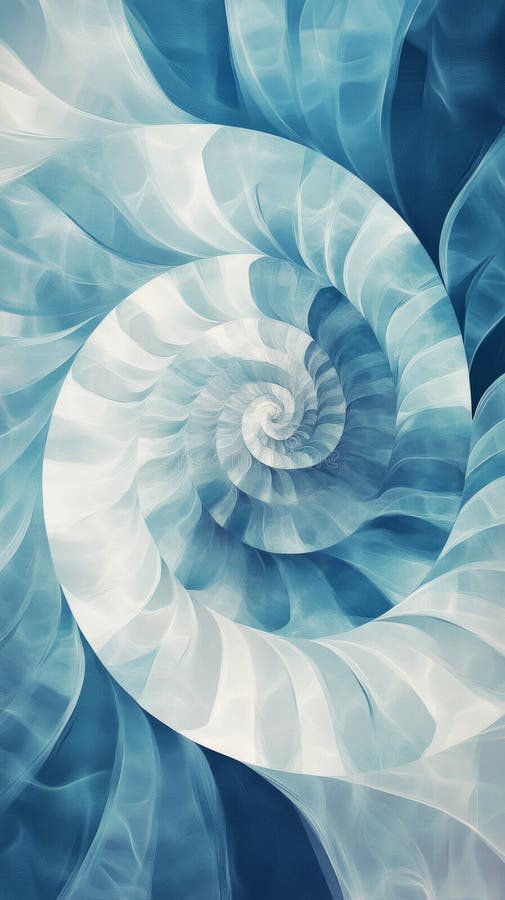 Intricate Blue and White Spiral Design Representing Motion and Fluidity ...