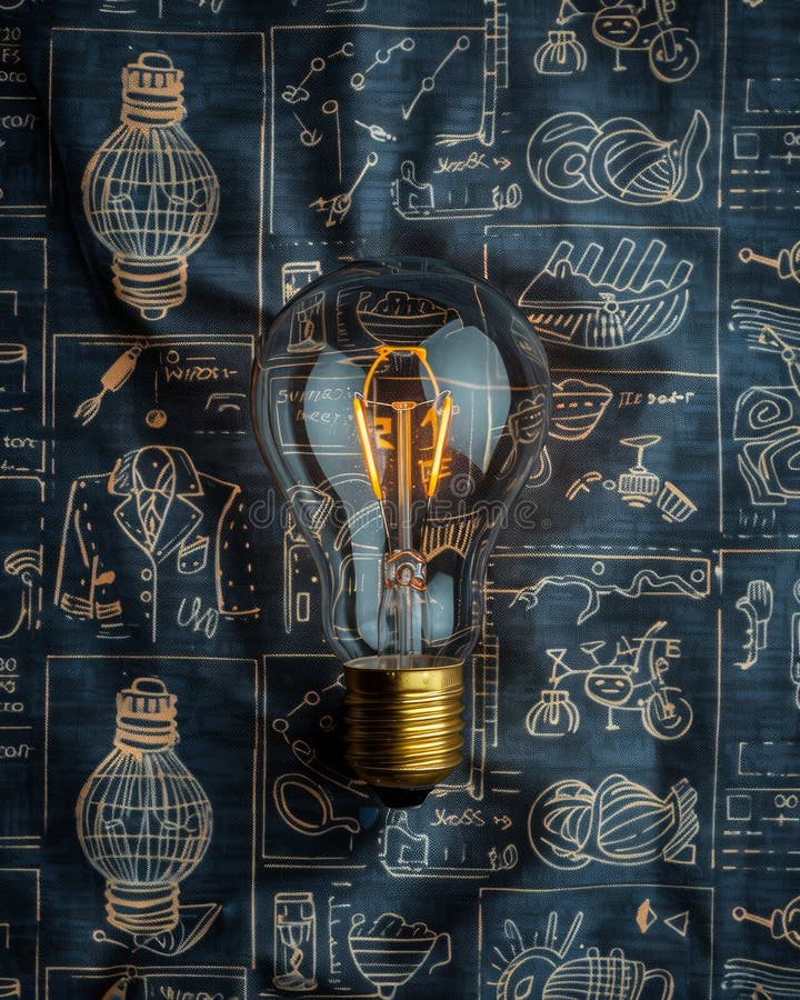 Intricate Blueprint Background Illuminated by Glowing Vintage Light ...