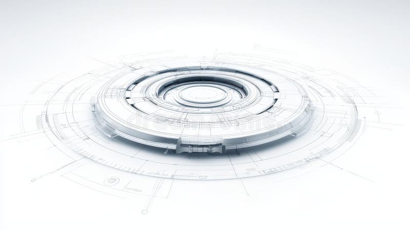 Intricate Blueprint Design of a Circle, Engineering and Architectural ...