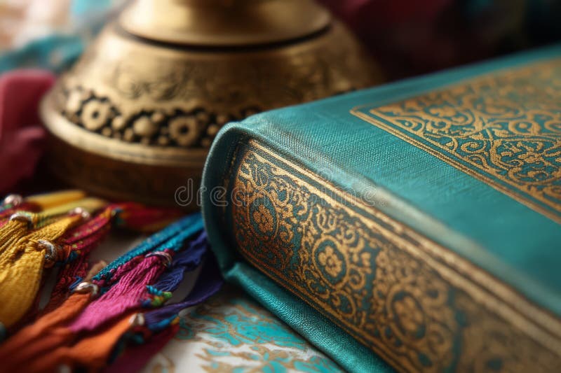 Intricate Book Spine with Bookmarks Stock Illustration - Illustration ...