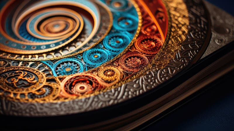 Intricate book spiral stock illustration. Illustration of close - 327525767