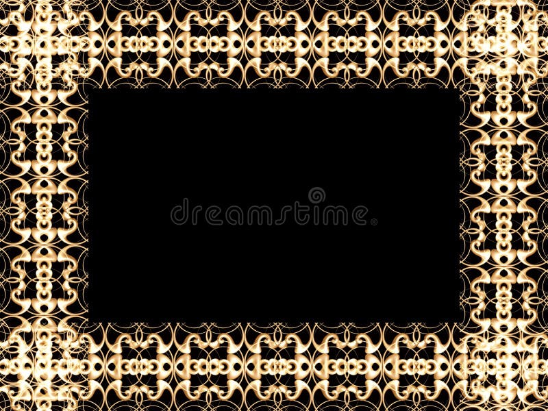 Intricate border on black stock illustration. Illustration of pattern ...