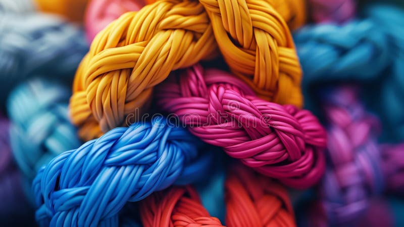 Intricate Braided Ropes Symbolizing Teamwork and Collaboration Stock ...