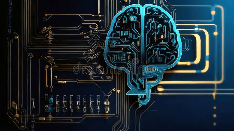Intricate Brain-Inspired Circuit Design Illustrating Concepts of Stock ...