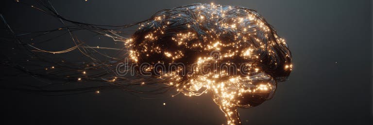 Intricate Brain Structure Formed from Tangled Wires and Glowing LEDs ...