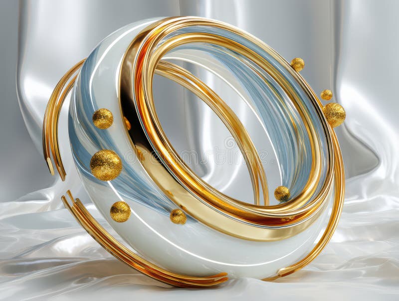 Intricate Brass Sphere with Abstract Design Stock Illustration ...