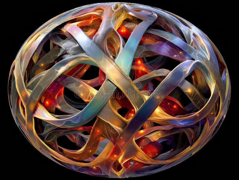 Intricate Brass Sphere with Abstract Design Stock Illustration ...